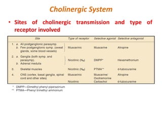 Introduction to ans, cholinergics system | PPTX