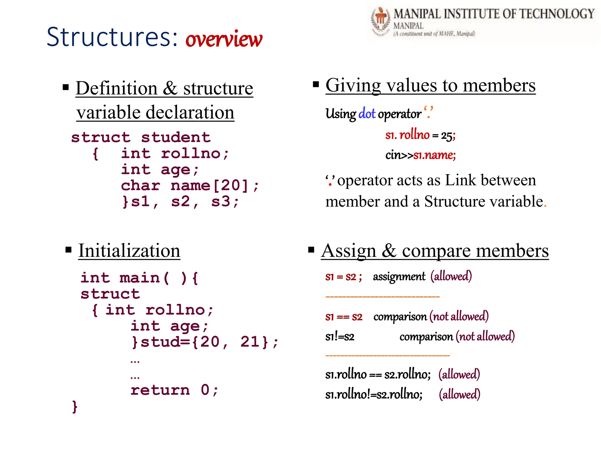 Coding - L30-L31-Array of structures.pptx | Programming Languages | Computing
