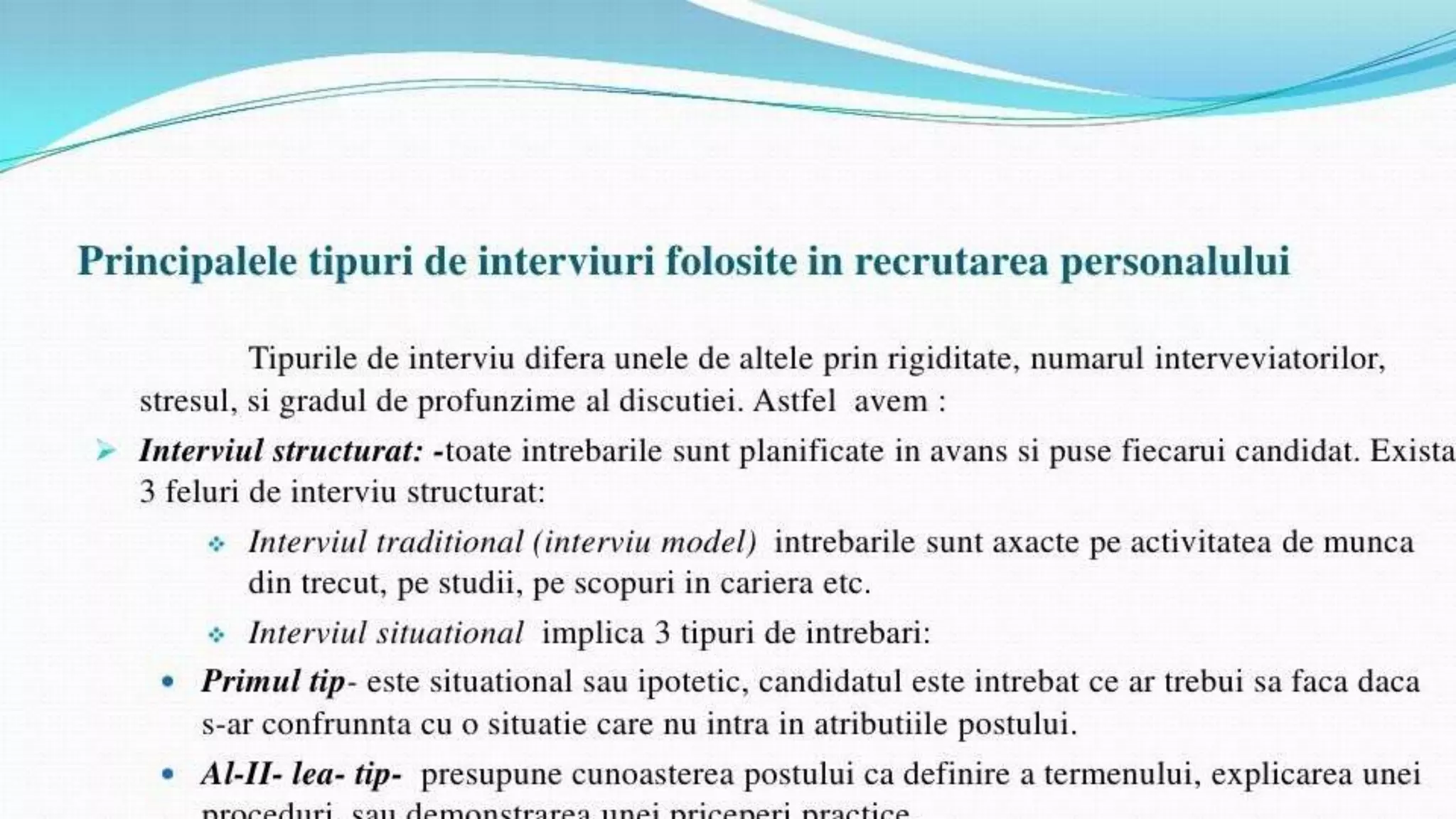 Interviu pentru angajare | PPT