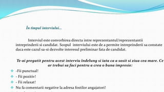 Interviu pentru angajare | PPTX