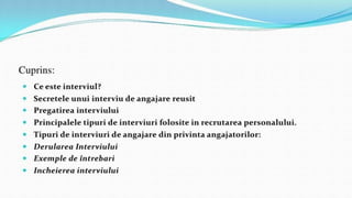 Interviu pentru angajare | PPTX