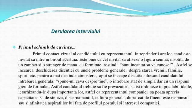 Interviu pentru angajare | PPTX