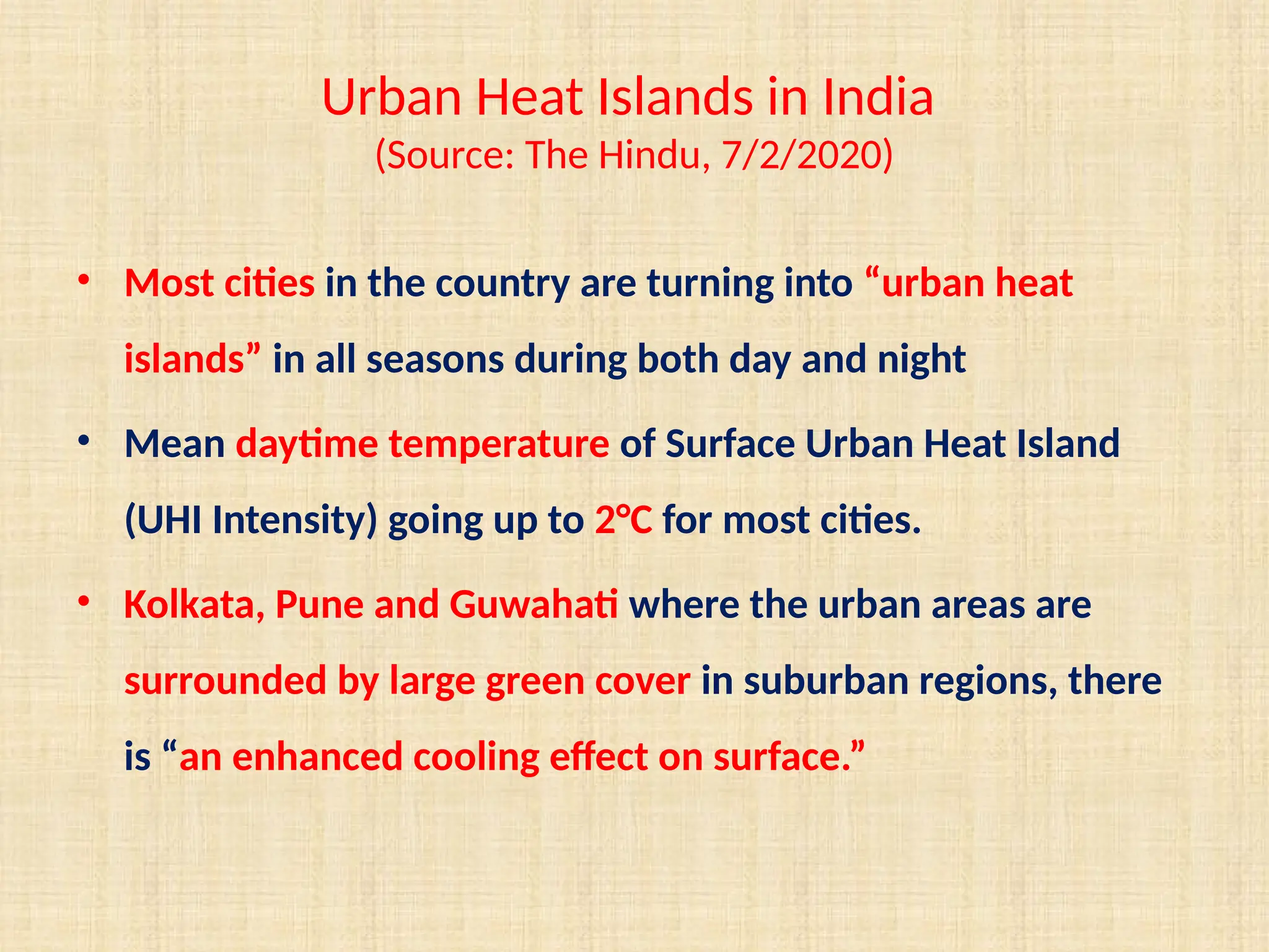 Urban heat islands concept, causes and effects | PPTX