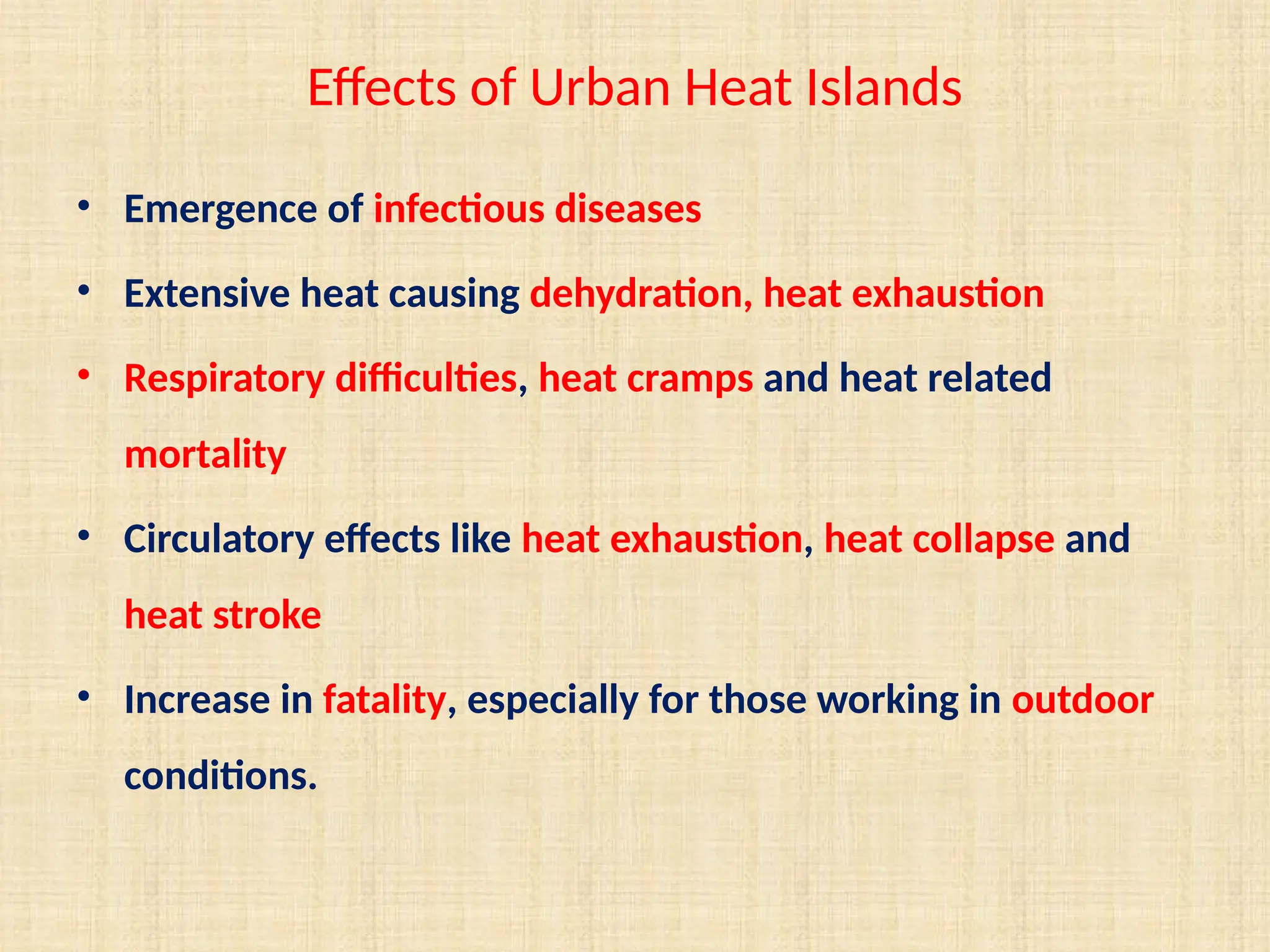 Urban heat islands concept, causes and effects | PPTX