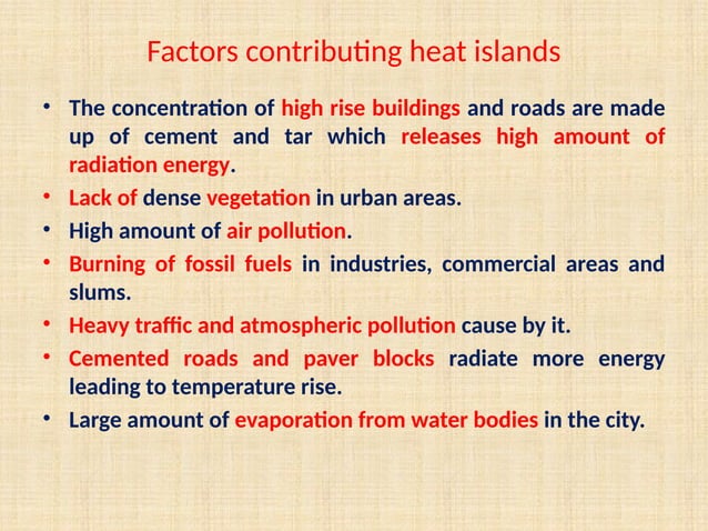 Urban heat islands concept, causes and effects | PPTX | Indoor ...