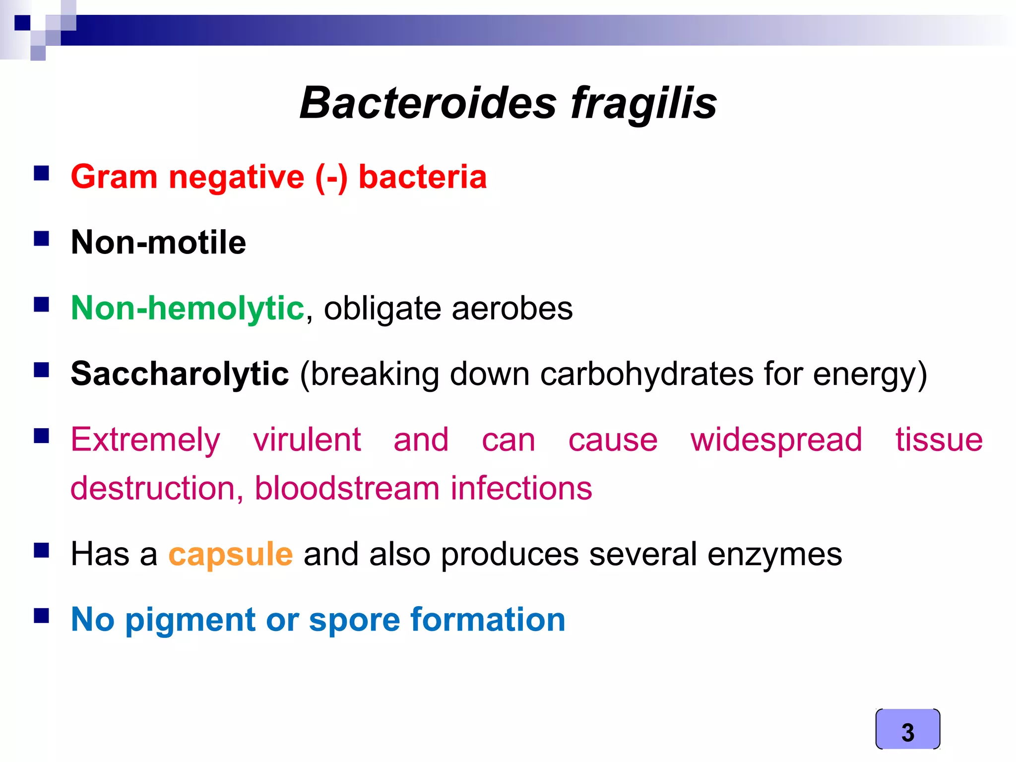 Medical Microbiology Laboratory (Bacteroides spp.) | PDF