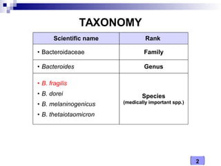 Medical Microbiology Laboratory (Bacteroides spp.) | PDF