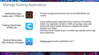 Manage Your Existing Mobile Apps with AEM Mobile | PPTX