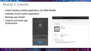 Manage Your Existing Mobile Apps with AEM Mobile | PPTX
