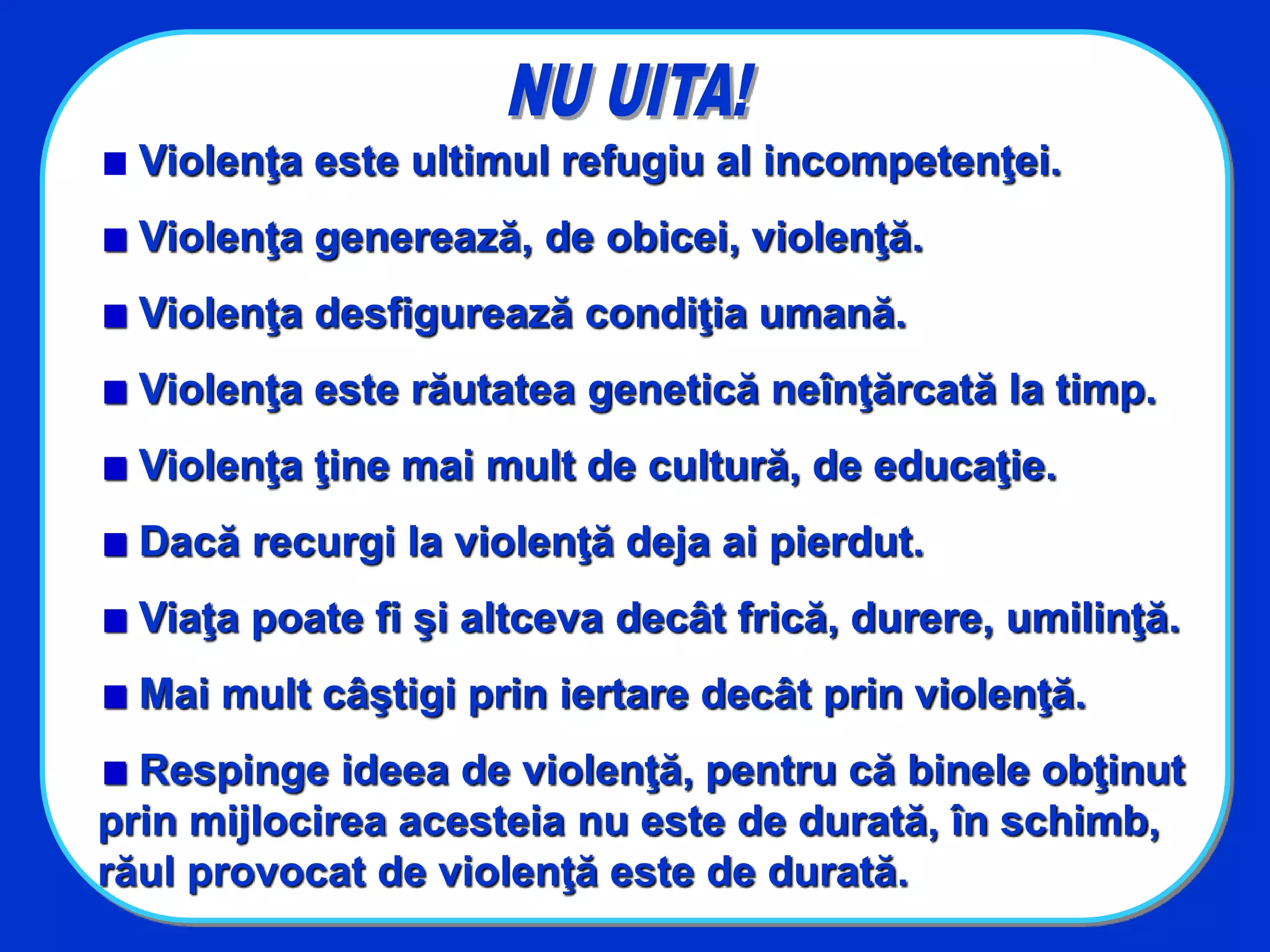 Spune nu violentei in scoala | PPT