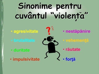 Spune nu violentei in scoala | PPT