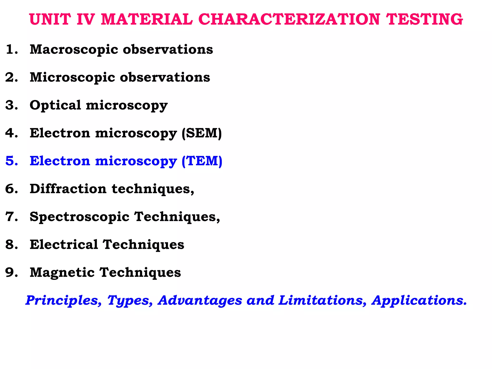 electron microscopy tem | PPTX