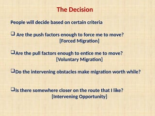 Migration theories and migration patterns | PPTX