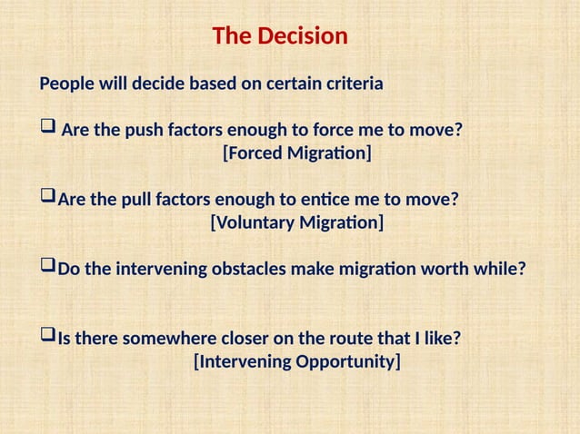 Migration theories and migration patterns | PPT