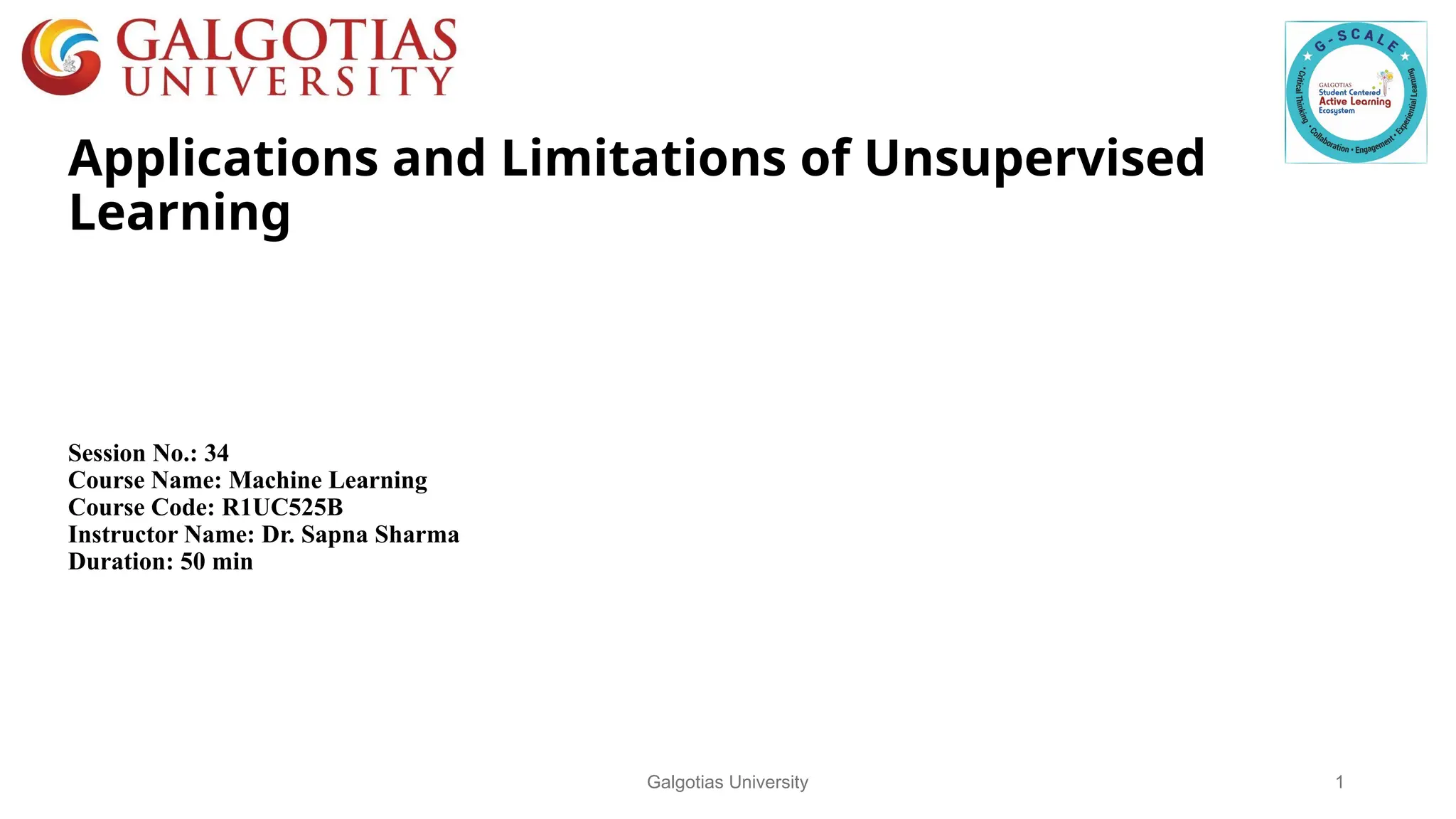 L34 Applications and Limitations of Unsupervised Learning.pptx