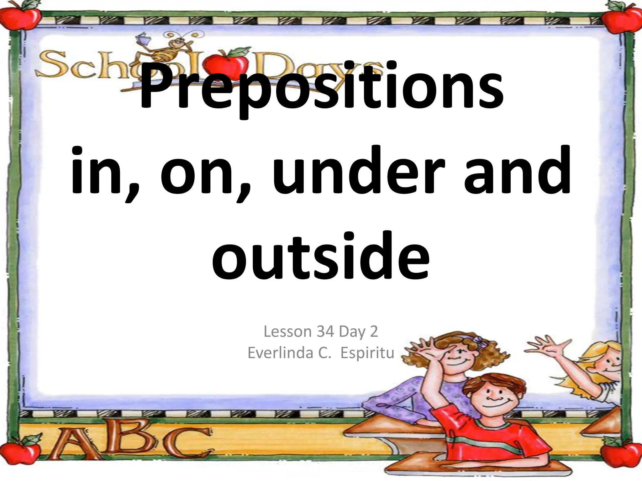 L34 D2 Prepositions of Place ...