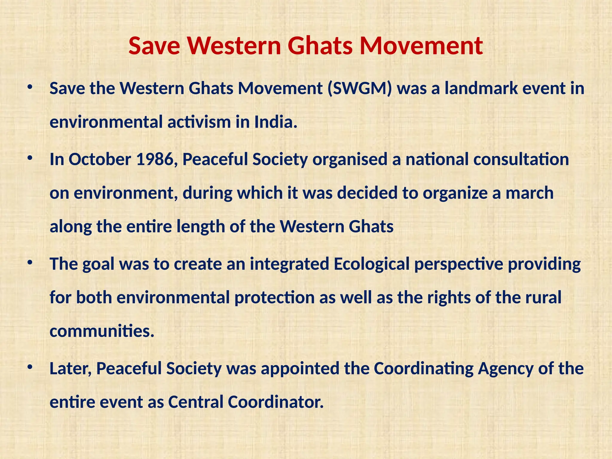 Environmental movements in India: Save Western Ghats Movement | PPTX