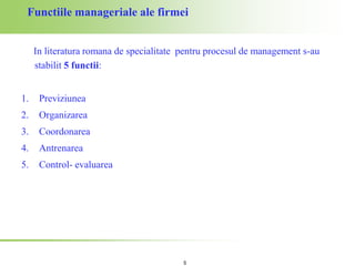Functiile manageriale ale firmei | PPT