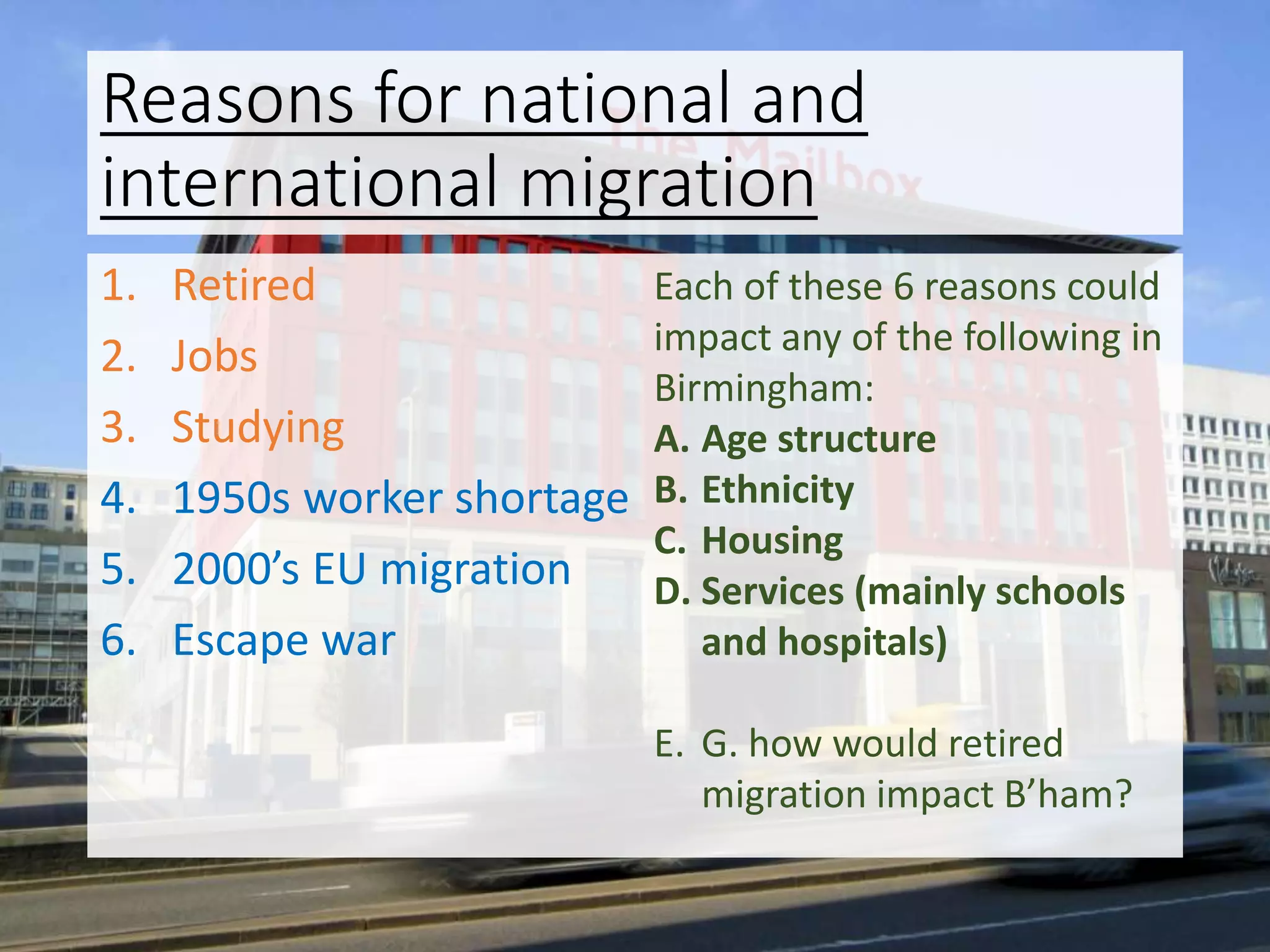L3a ap birmingham migration types, reasons and impacts | PPT
