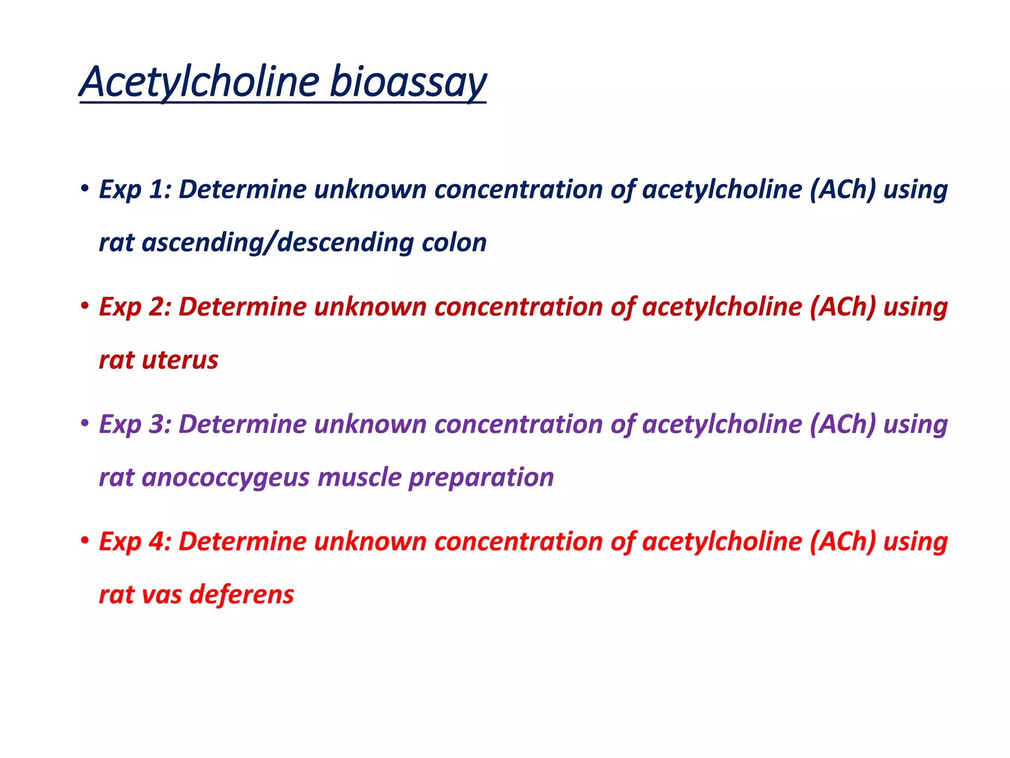 Acetylcholine bioassay | PPTX