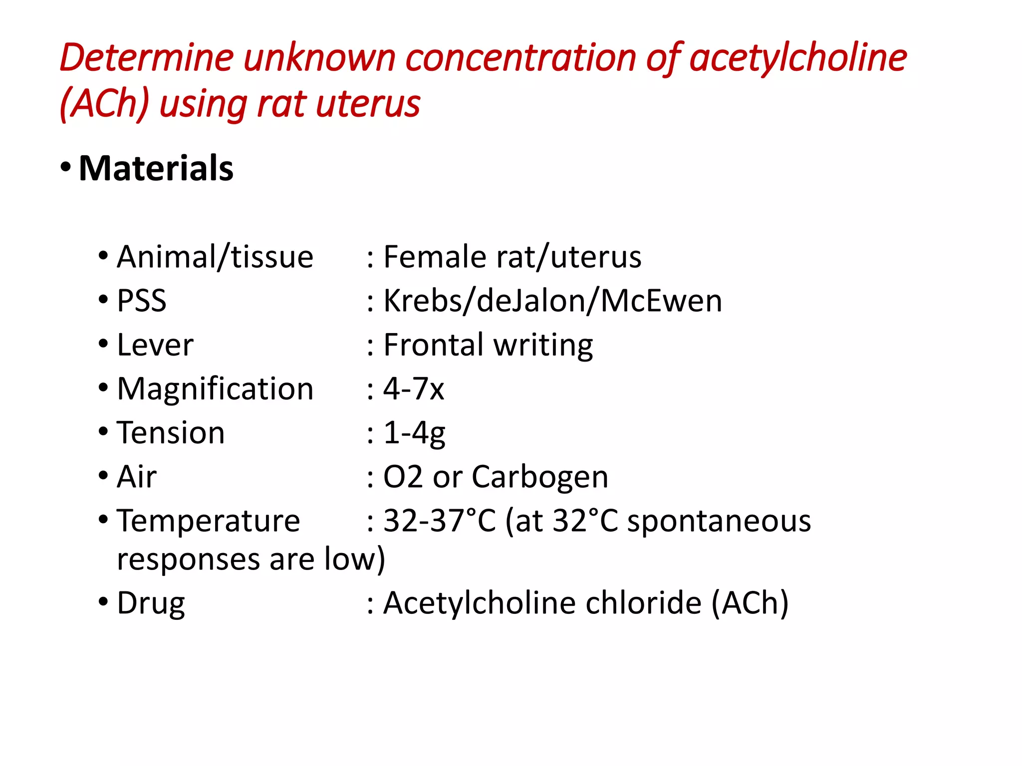 Acetylcholine bioassay | PPTX