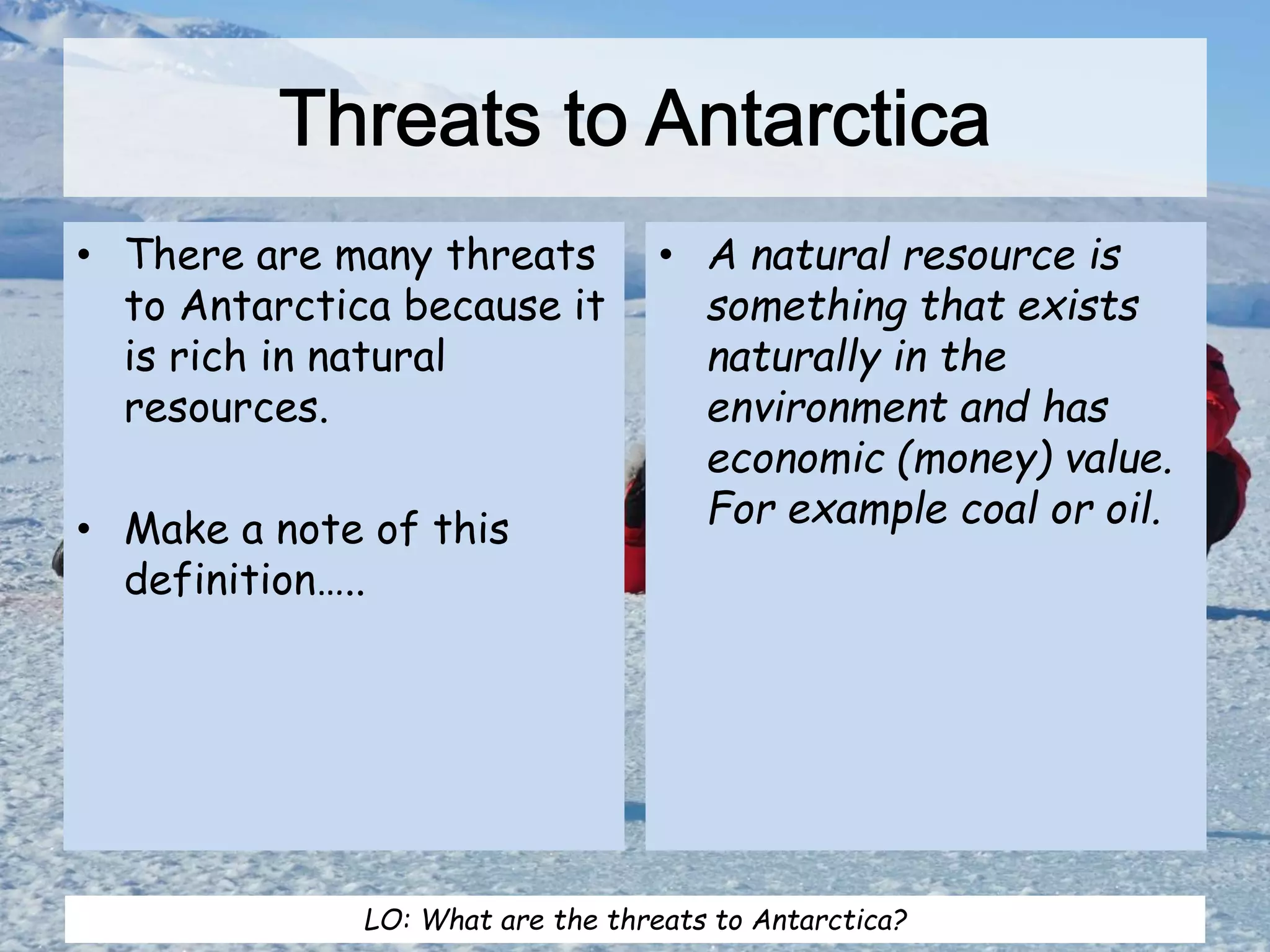 L3 ap antarctica human threats | PPTX | Environment | Science