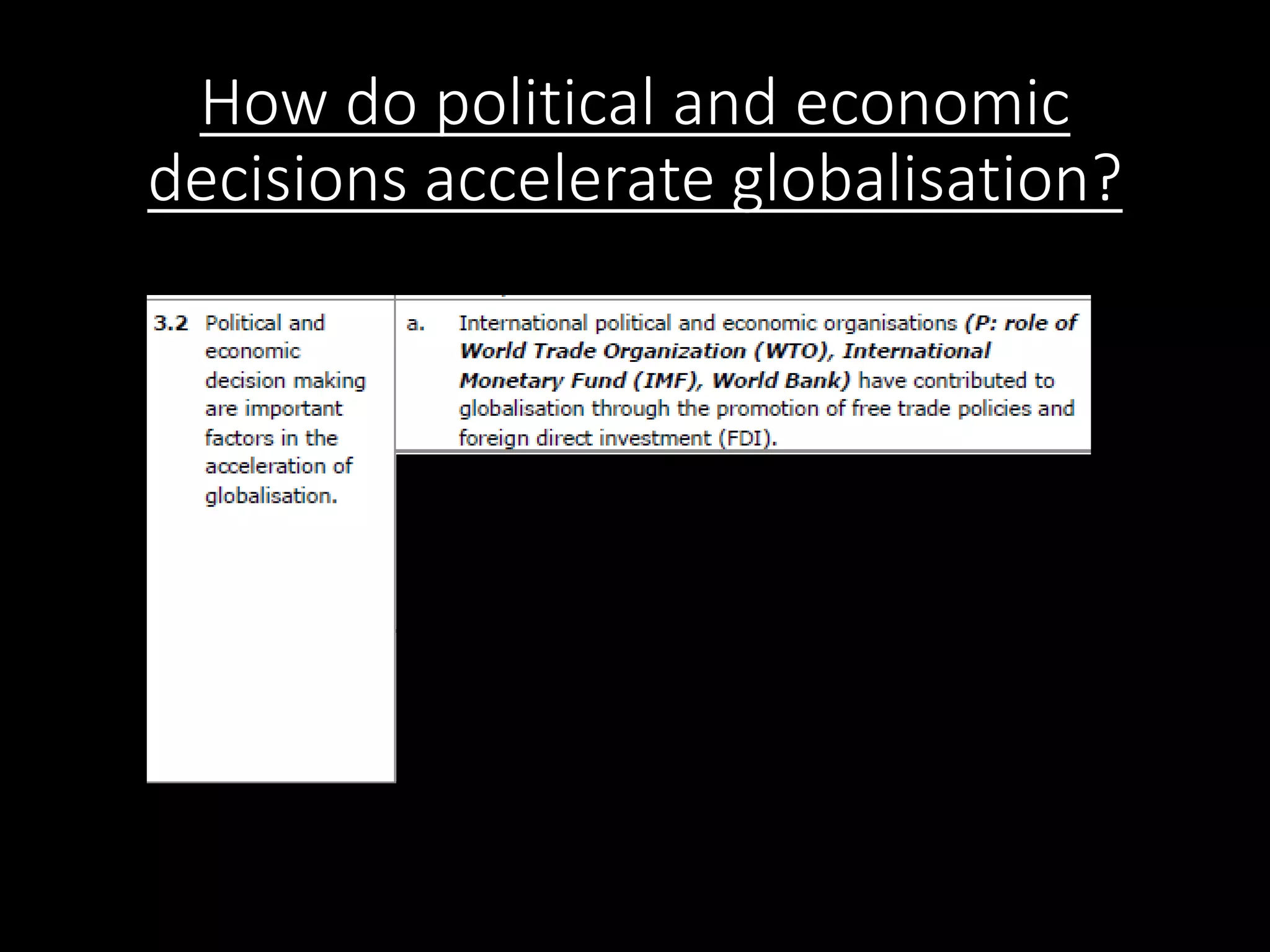 L3 ap political and economic acceleration of globalisation. | PPTX