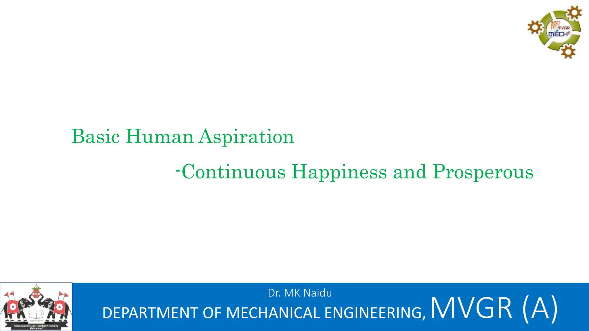 Basic aspiration,Contineous Happiness and Prosperous- Right ...