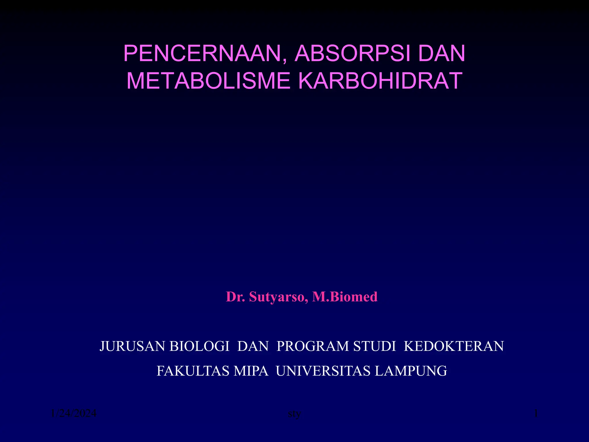 pencernaan absorpsi dan metabolisme karbohidrat | PPT