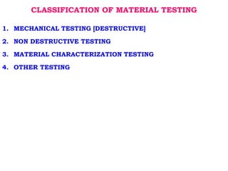 L3 classification of material testing | PPTX