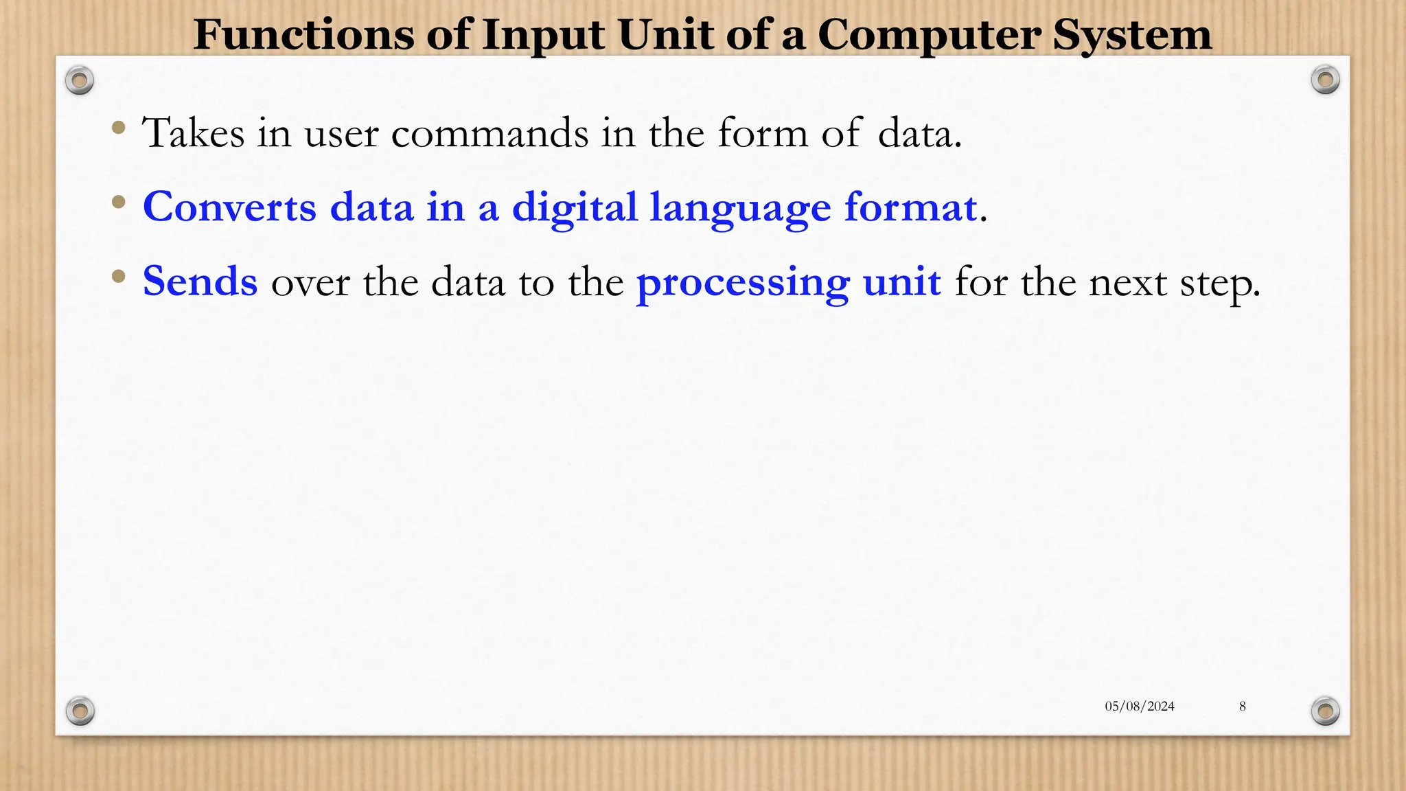 Computer Components Cpu Memory Unit Input Unit Output Unit Ppt