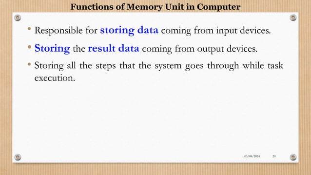 Computer Components, CPU, Memory unit, input unit, output unit | PPT