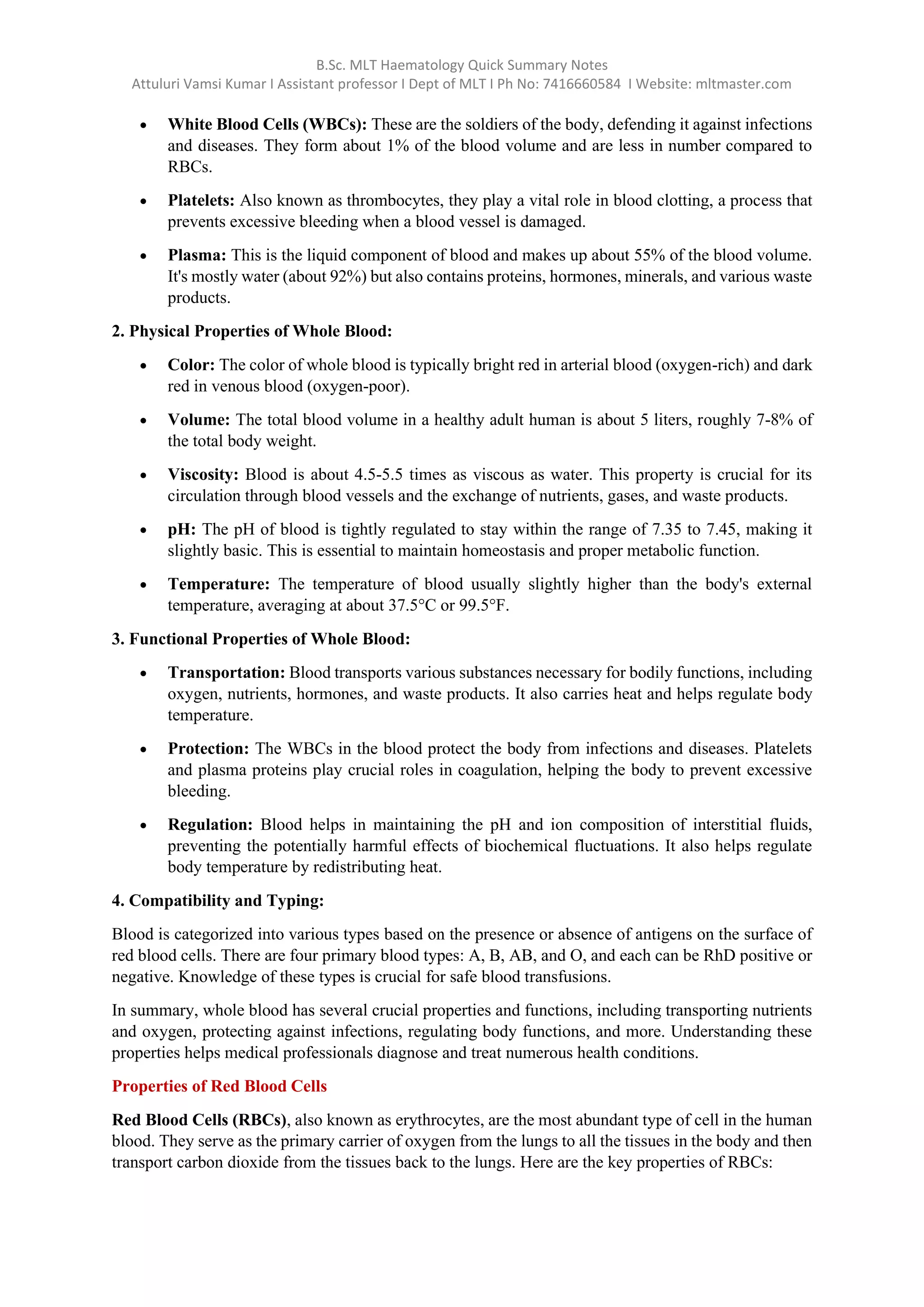 Notes Of Shape And Size Of Rbcs Structure Of Rbcs Life Cycle Of Rbcs Function Of Rbcs