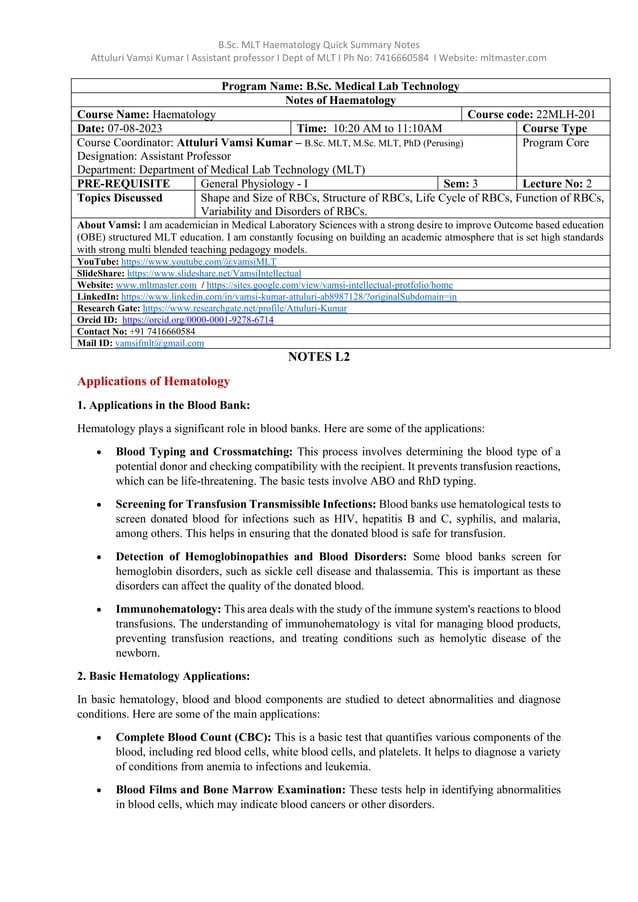 Notes Of Shape And Size Of Rbcs Structure Of Rbcs Life Cycle Of Rbcs Function Of Rbcs