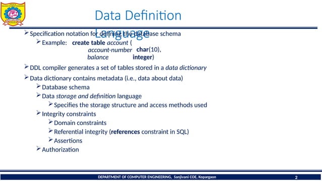 DBMS Languages in Database Management System | PPT