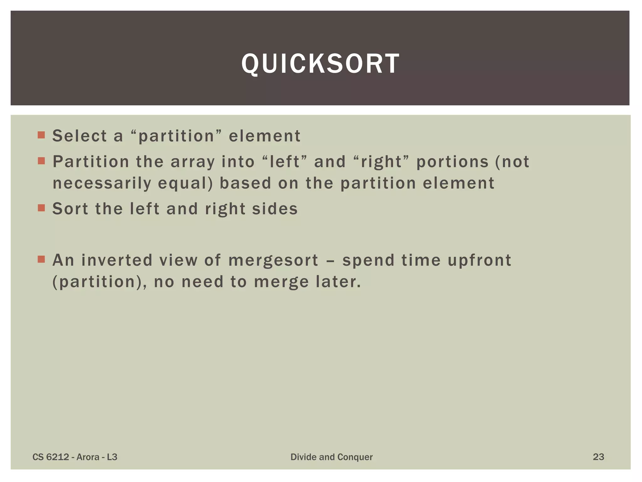 Divide And Conquer Part 1 Pptx Programming Languages Computing