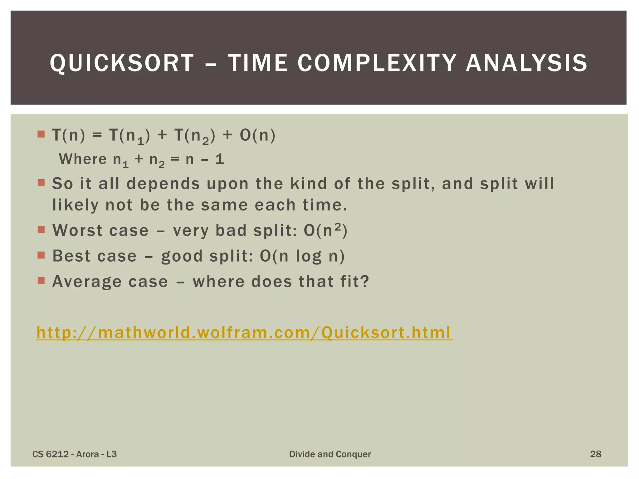 Divide And Conquer Part 1 Pptx Programming Languages Computing