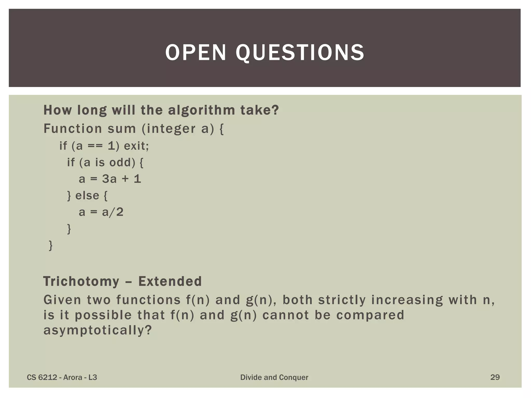 Divide and Conquer - Part 1 | PPTX