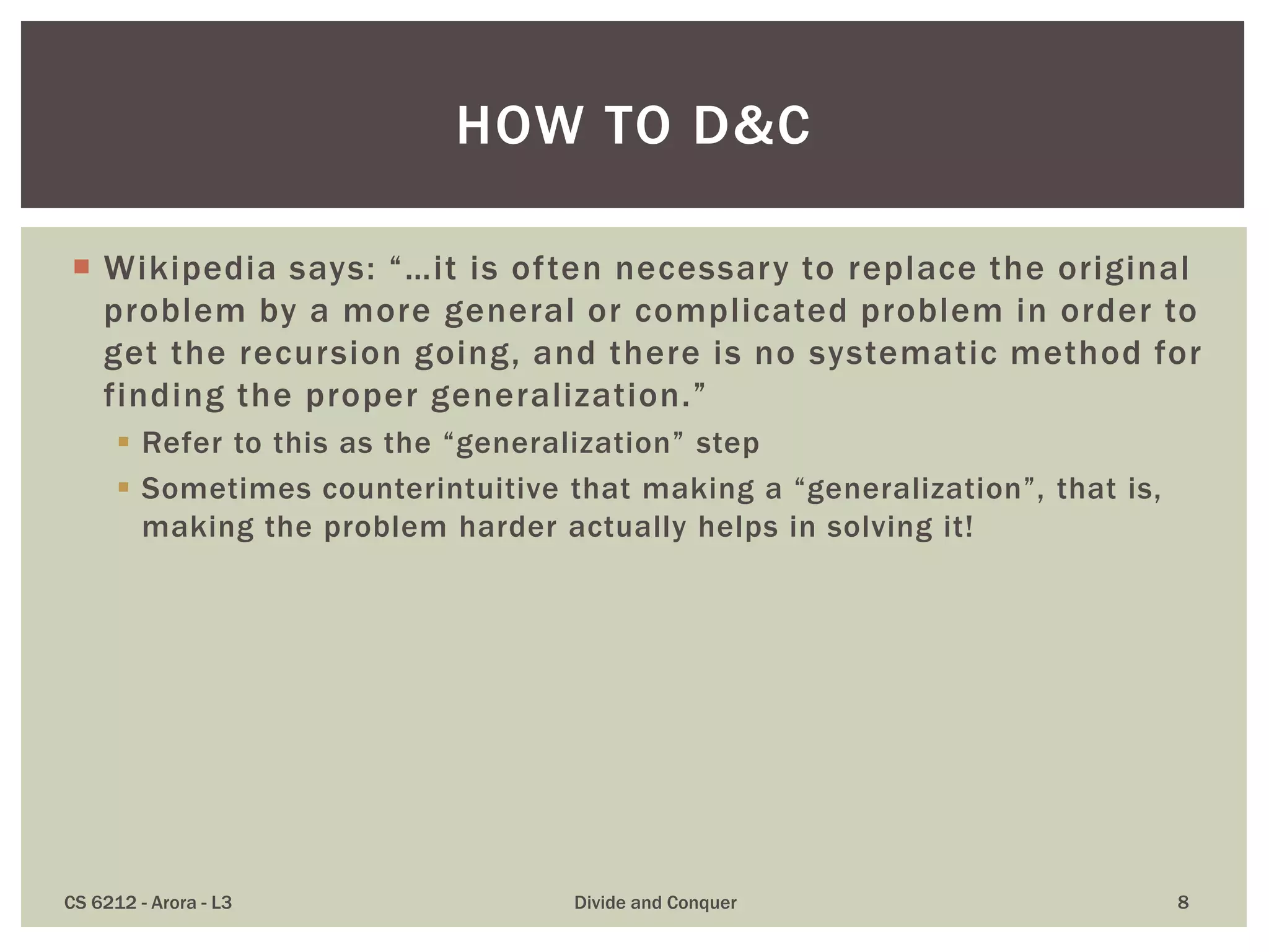 Divide And Conquer Part 1 Pptx Programming Languages Computing
