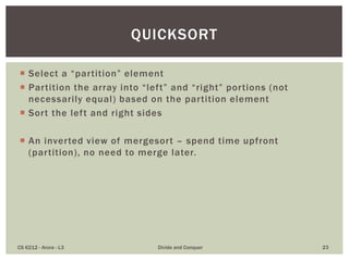 Divide and Conquer - Part 1 | PPTX