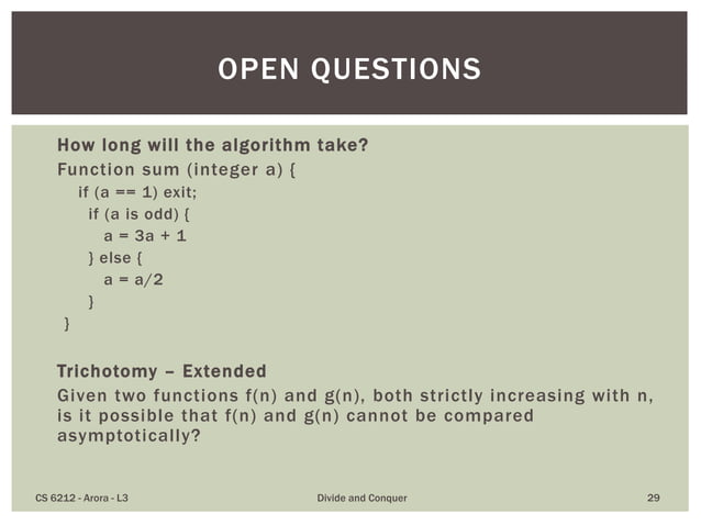 Divide And Conquer Part 1 Pptx Programming Languages Computing