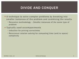 Divide and Conquer - Part 1 | PPTX | Programming Languages | Computing