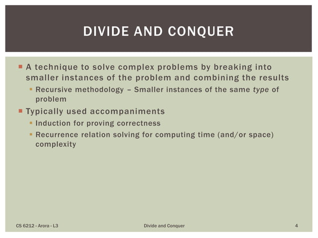 Divide and Conquer - Part 1 | PPTX | Programming Languages | Computing