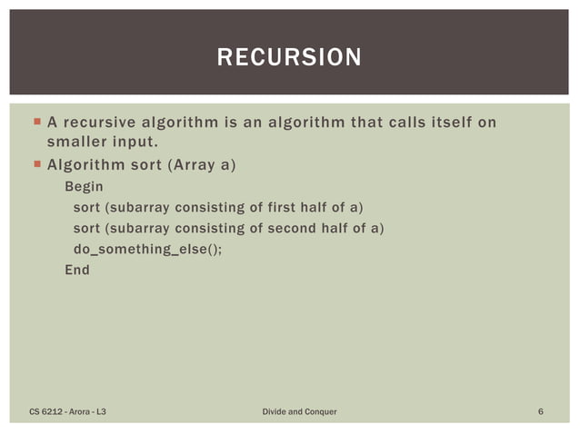 Divide and Conquer - Part 1 | PPTX | Programming Languages | Computing
