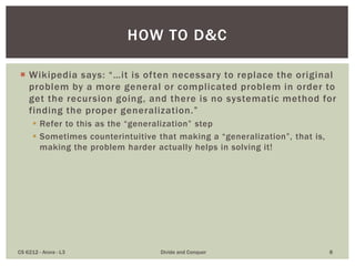 Divide and Conquer - Part 1 | PPTX