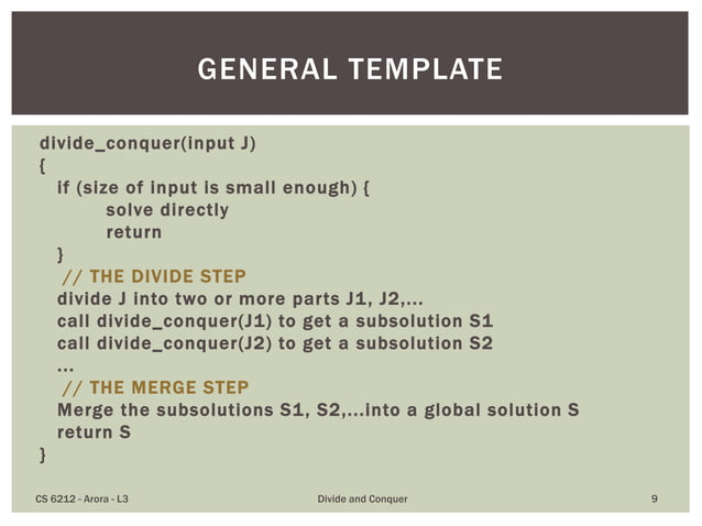 Divide and Conquer - Part 1 | PPTX | Programming Languages | Computing