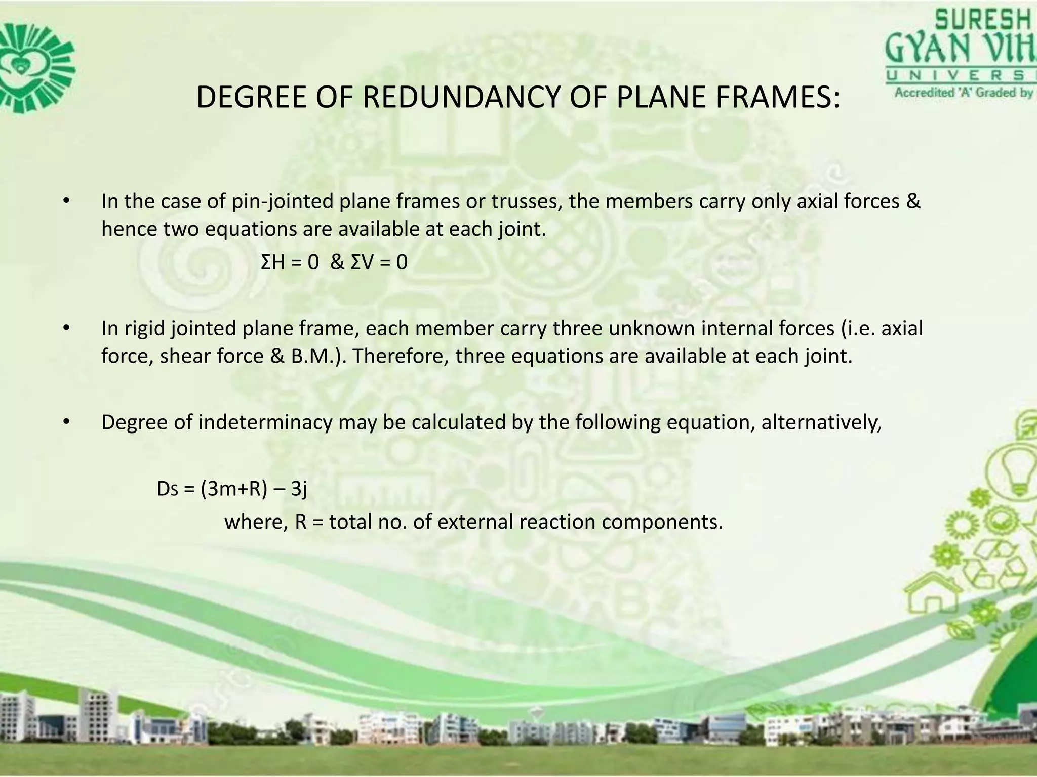 L3 degree of redundancy of plane frames | PPTX