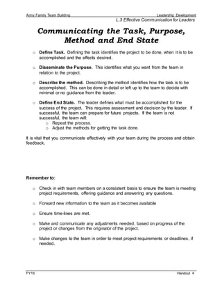 Effective Communication for Leaders (handouts) | DOCX