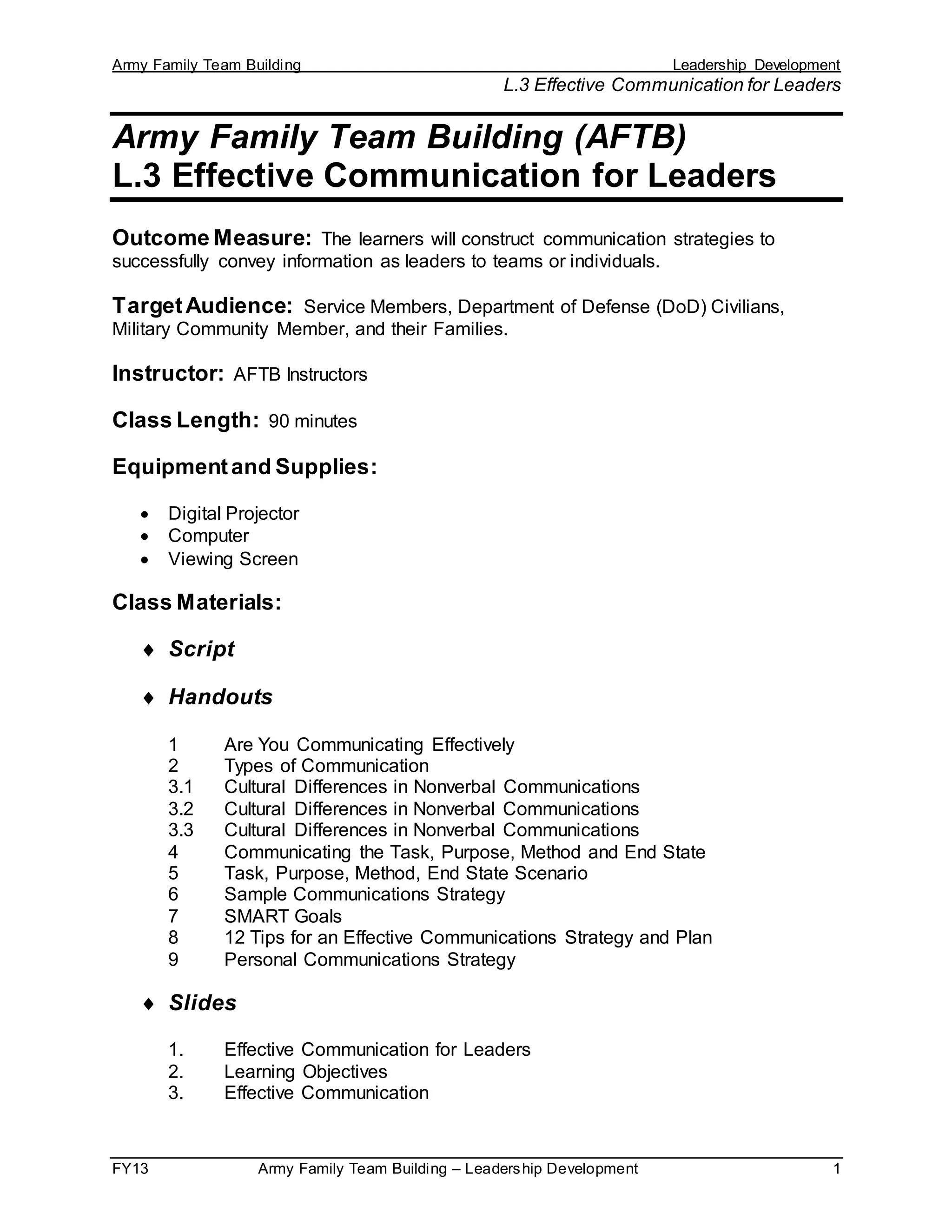 Effective Communication for Leaders (script) | DOCX