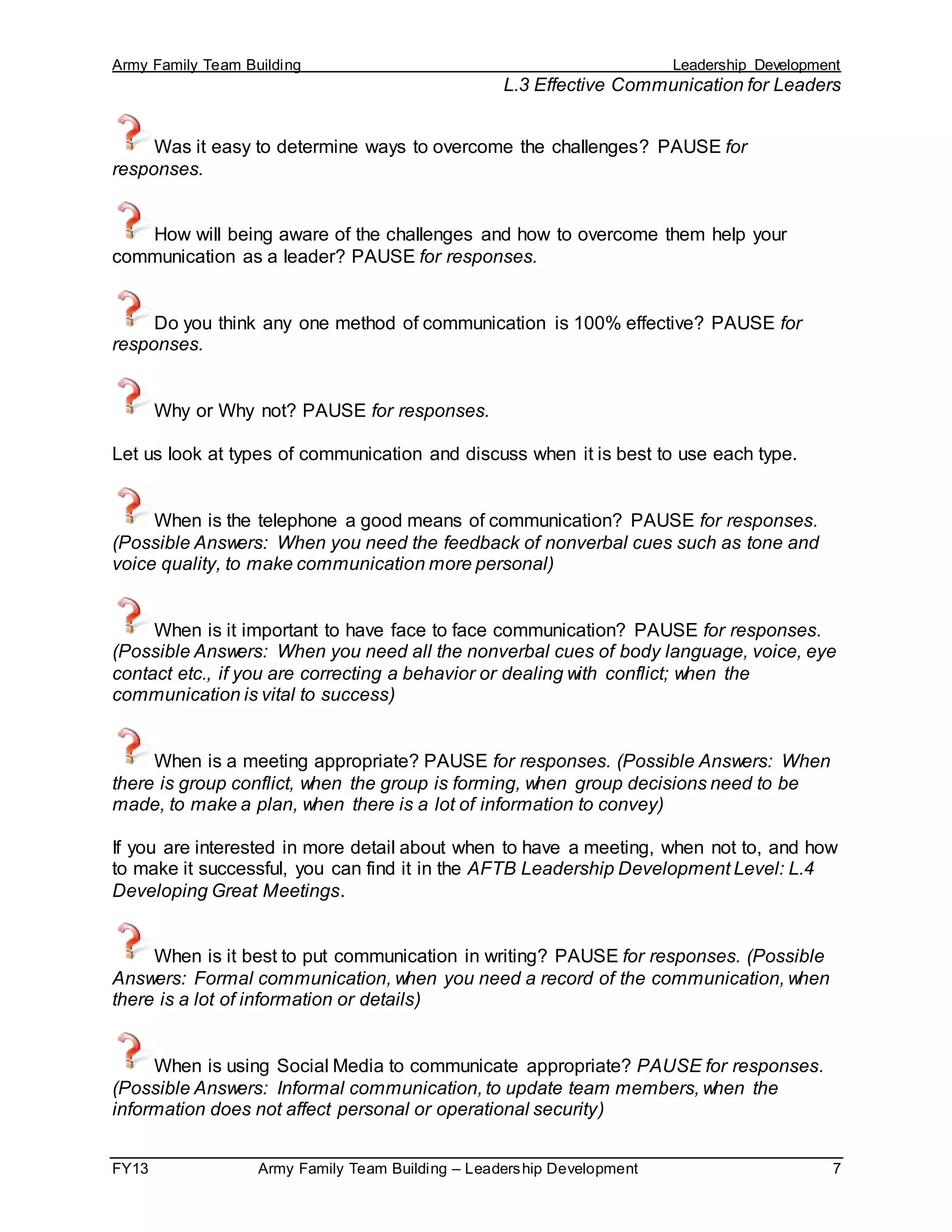 Effective Communication for Leaders (script) | DOCX